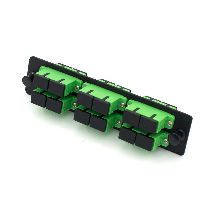 12 Port Fiber Adapter Panel w/Singlemode 6 Duplex SC/APC Adapters ...