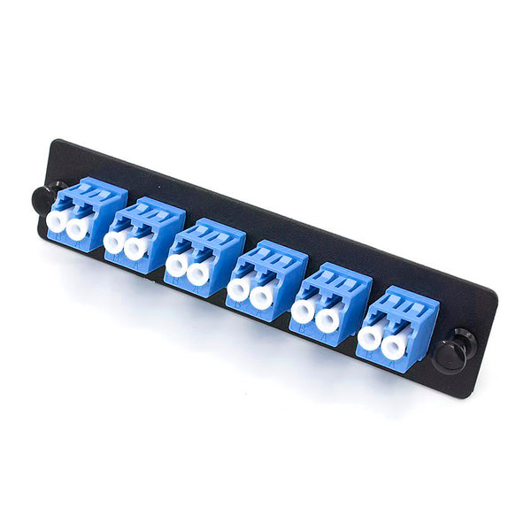 12 Port Fiber Adapter Panel w/Singlemode 6 Duplex LC Adapters ...