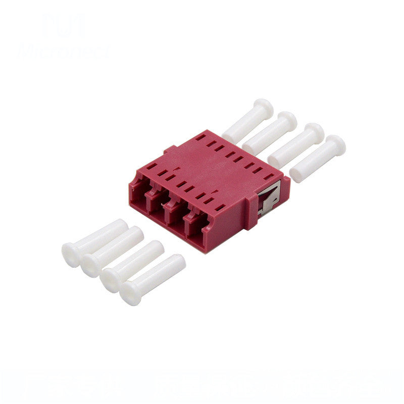 LC/UPC Quad Flangeless Metal mounting clip Multimode OM4 Fiber Adapter ...