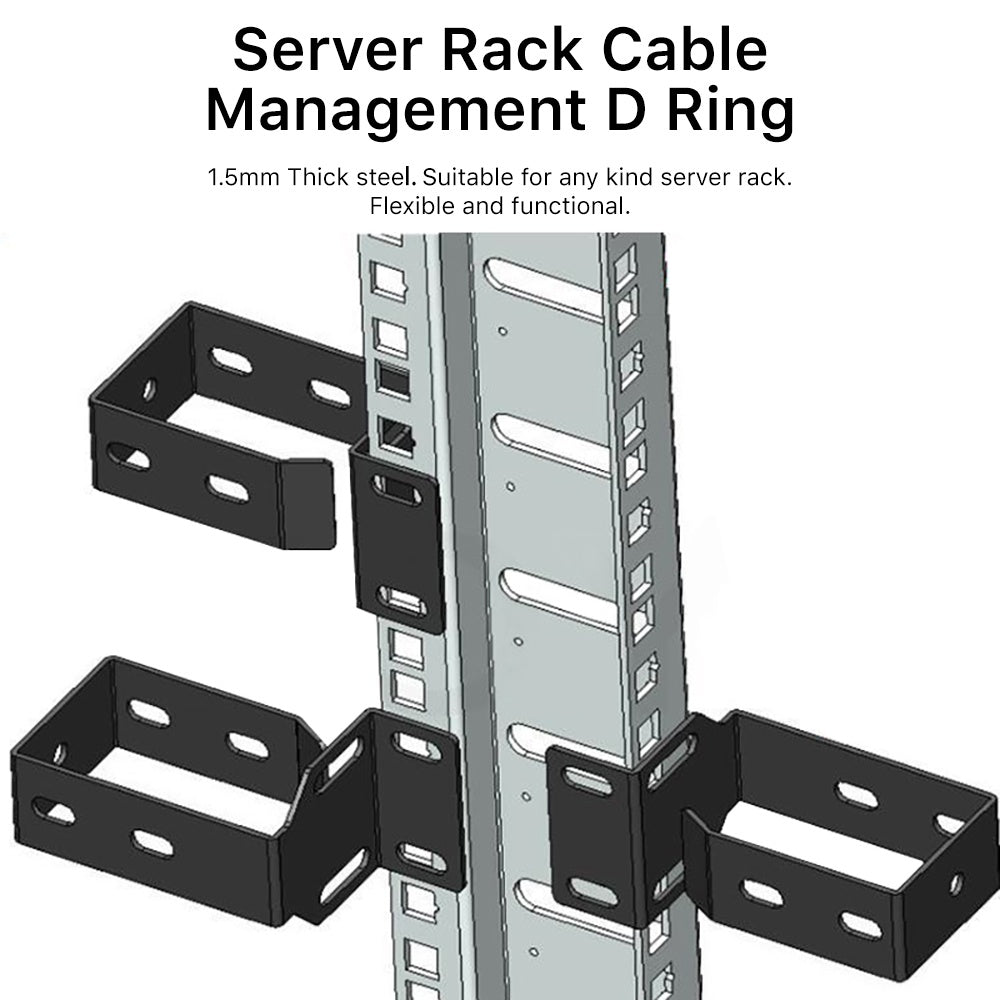 D-Ring Hook Multi-Directional Server Rack Cable Management Kit ...